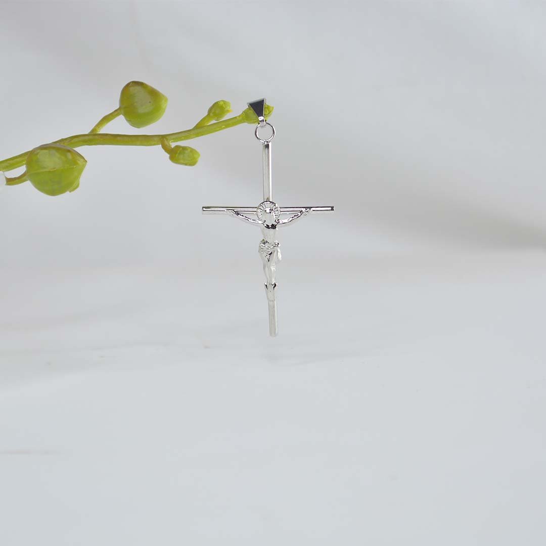 Pingente Cruz Com Cristo Aço Inox - Magazine Drop Brasil